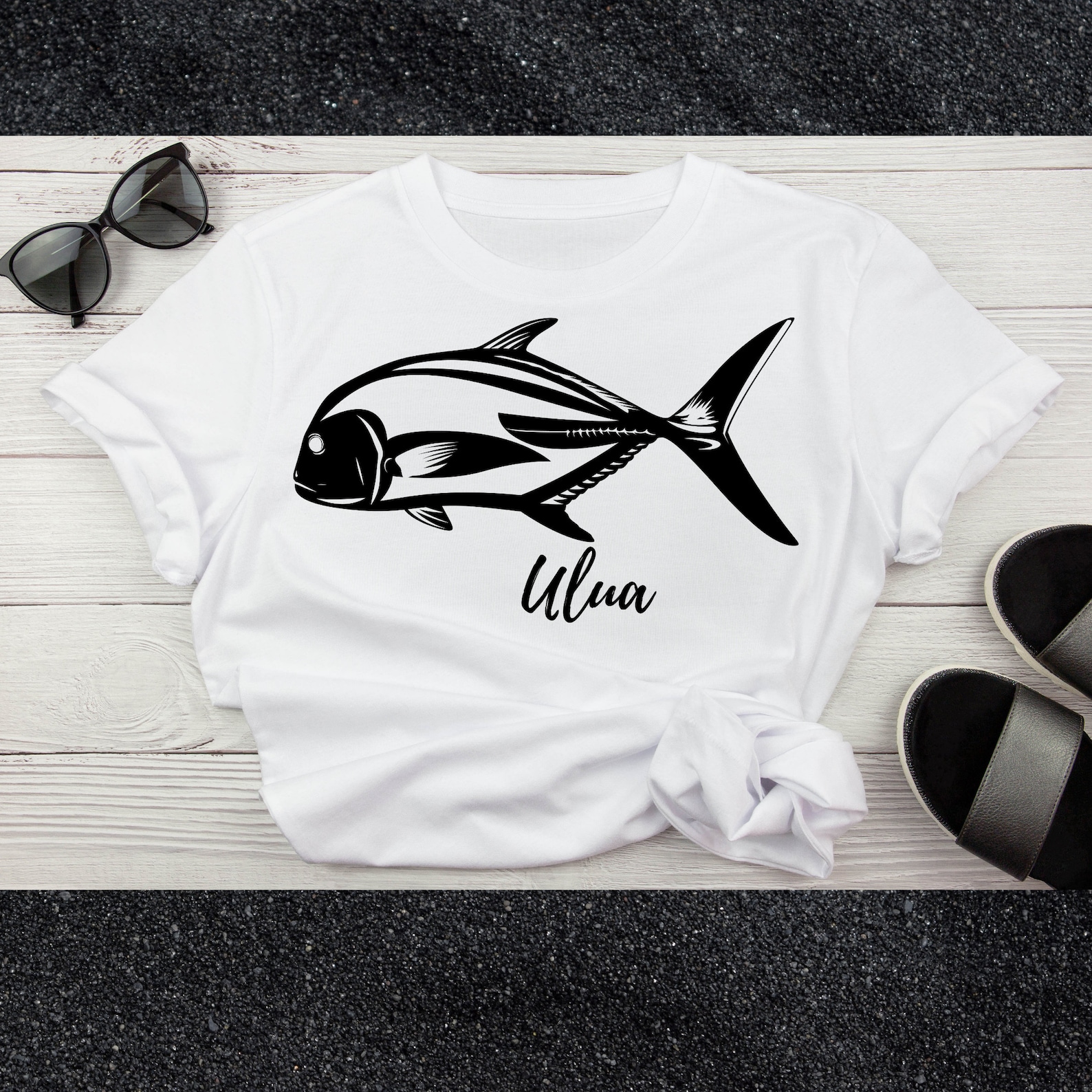 Ulua Fish (giant Trevally) Clipart Instant Download Ai / Svg / Png ...