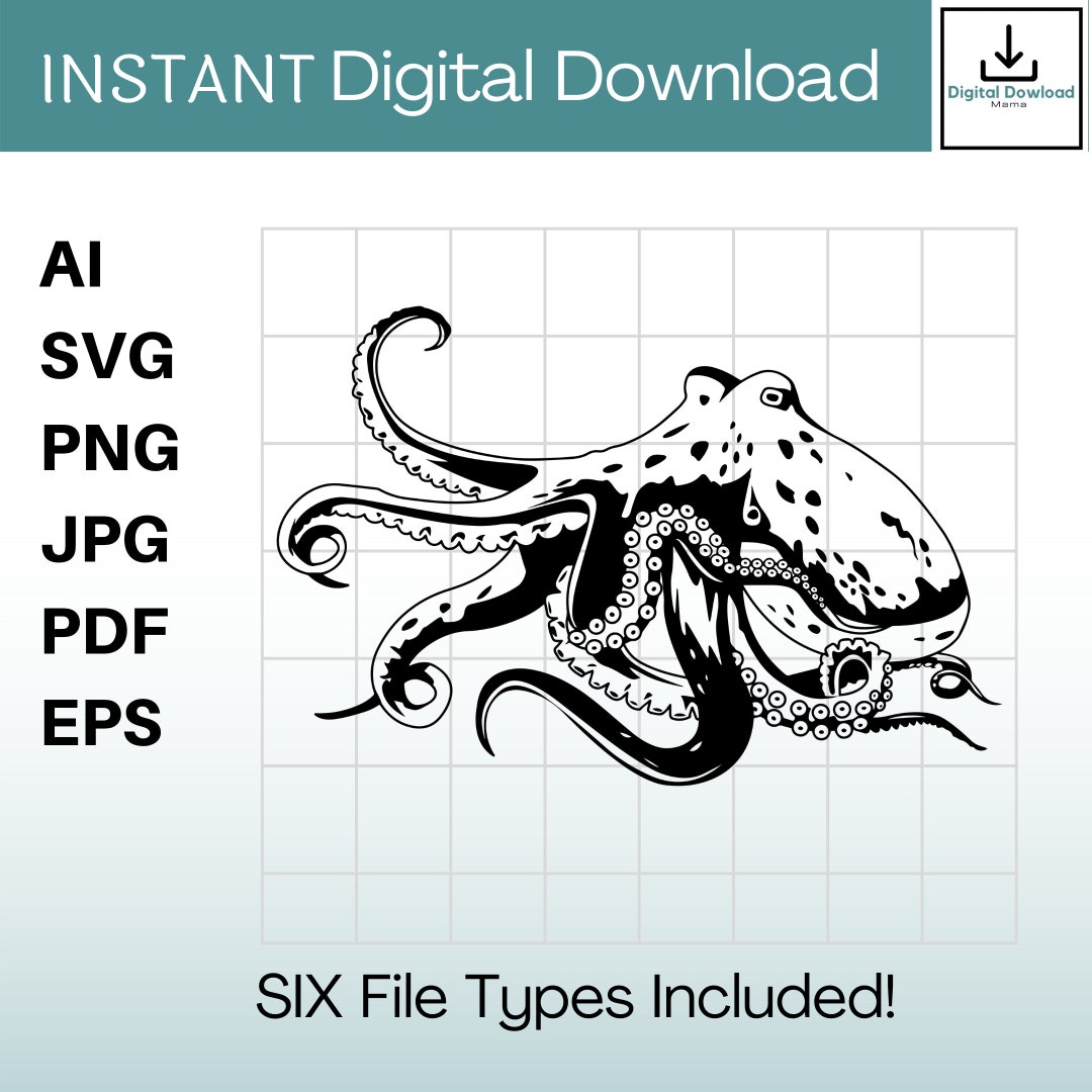 Tako (octopus) Clipart Instant Download Ai / Svg / Png / Jpg / Pdf ...