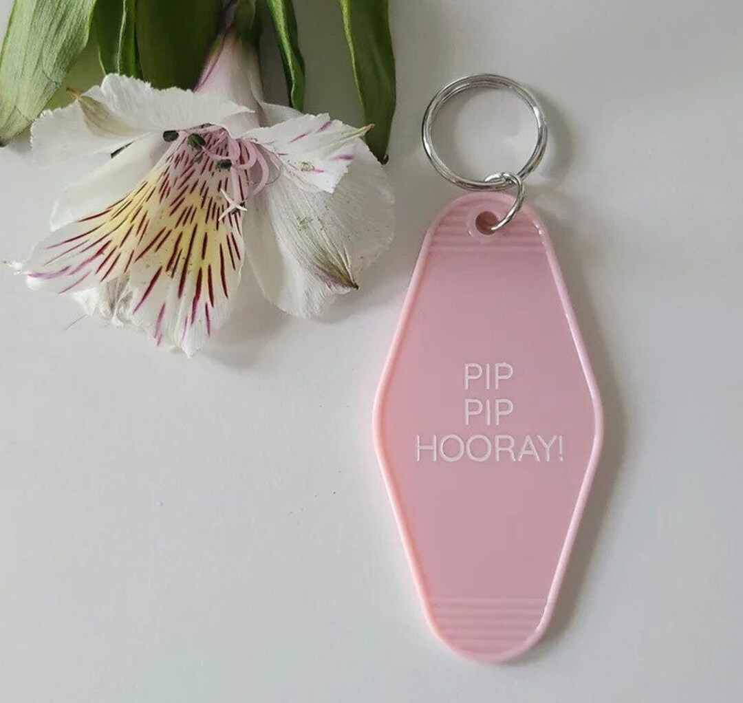 Pip Pip Hooray! Bald Eagle Nest Cam Retro Hotel Keychain Baby Pink - Etsy