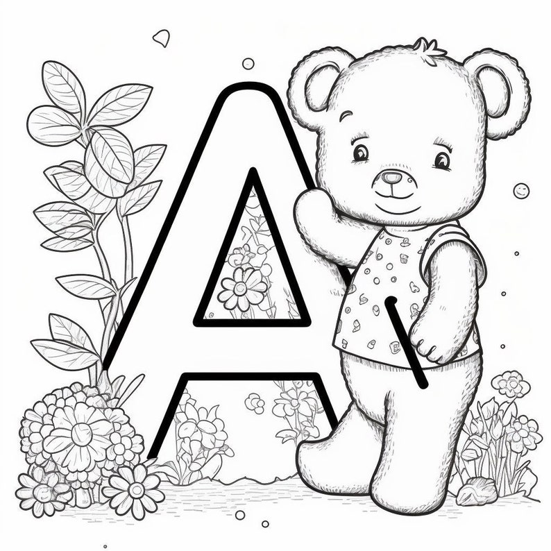 Kids Easy Coloring Pages A-Z, Alphabet, Coloring Pages, Fun Activity ...