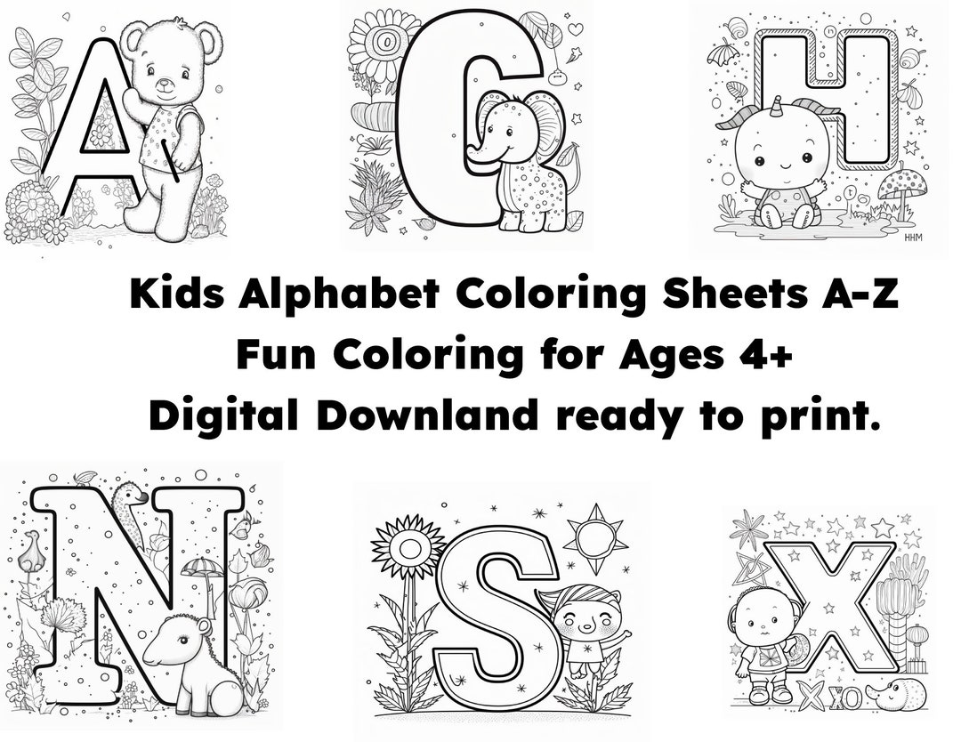 Kids Easy Coloring Pages A-Z, Alphabet, Coloring Pages, Fun Activity ...
