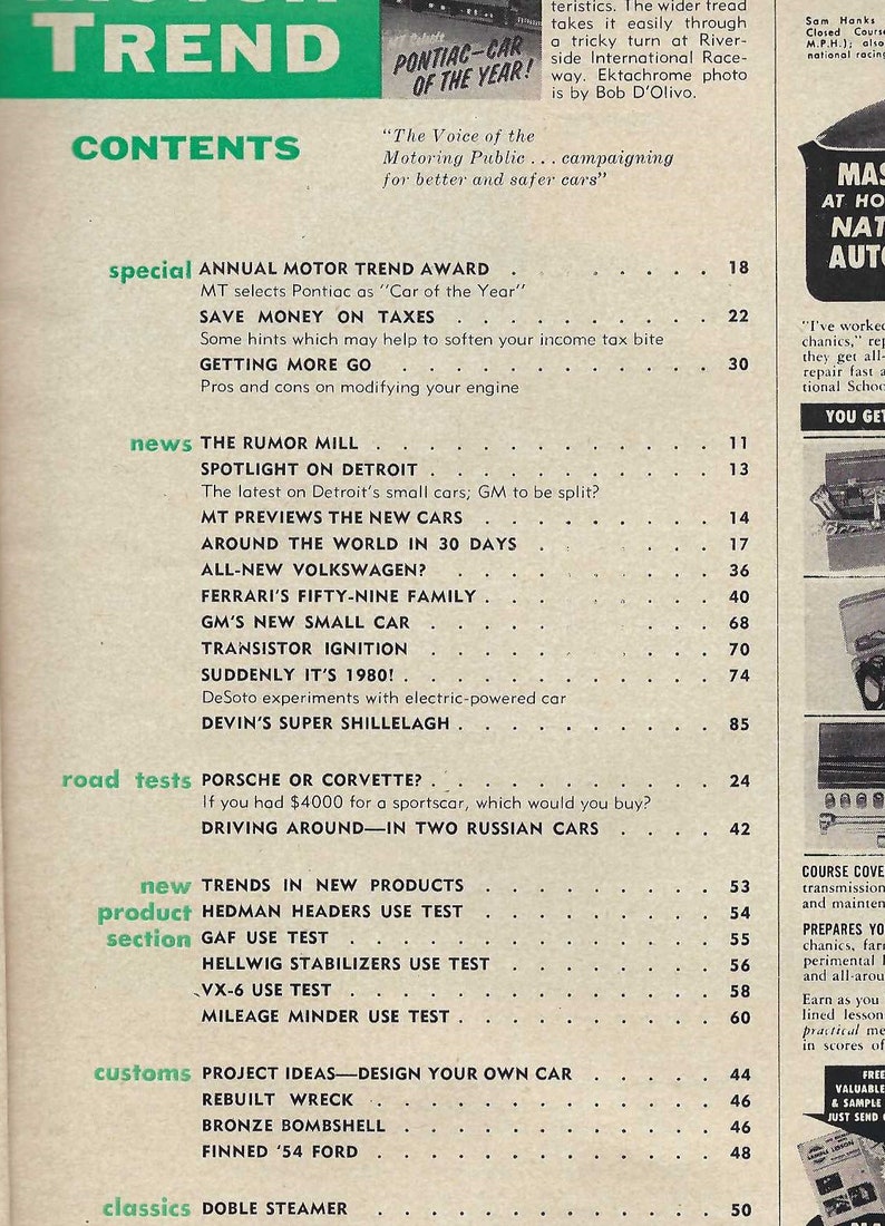1959 Pontiac, Chevrolet Corvette, and Porsche Convertible D Tested in ...