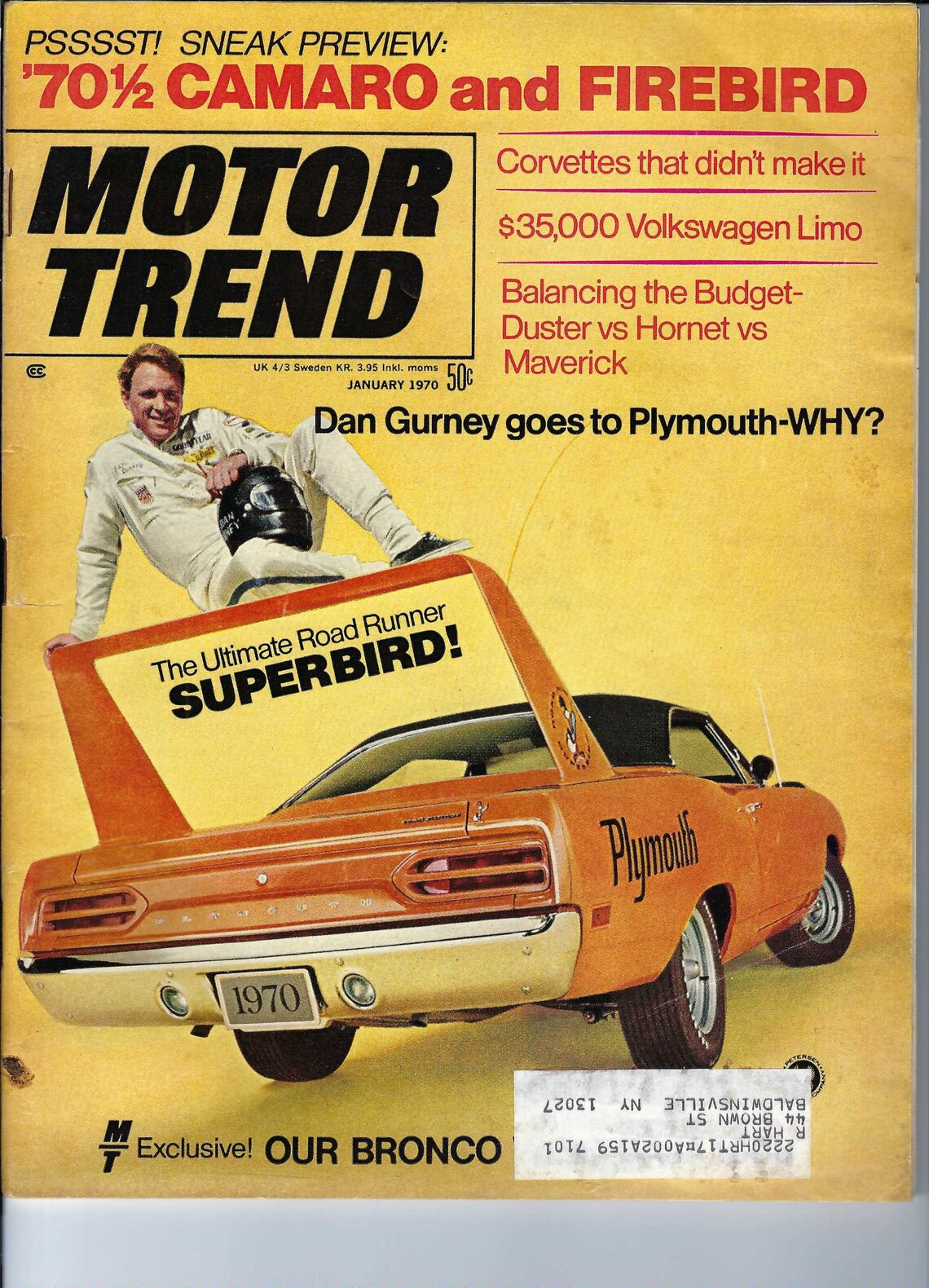 1970 Plymouth Superbird & Duster, Chevrolet Camaro, Pontiac Firebird ...