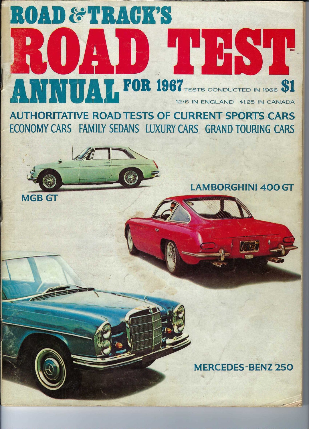1967 Road & Track Annual Featuring Plymouth Barracuda, Porsche 912, MGB ...