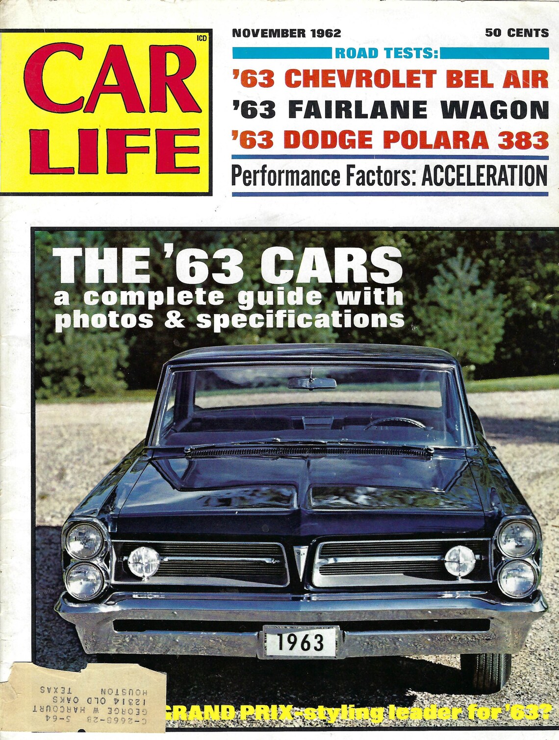 1963 New Cars Featured in Vintage Car Life Magazine Ford Chevrolet ...