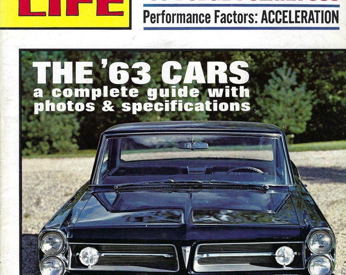 1963 New Cars Featured in Vintage Car Life Magazine Ford Chevrolet ...