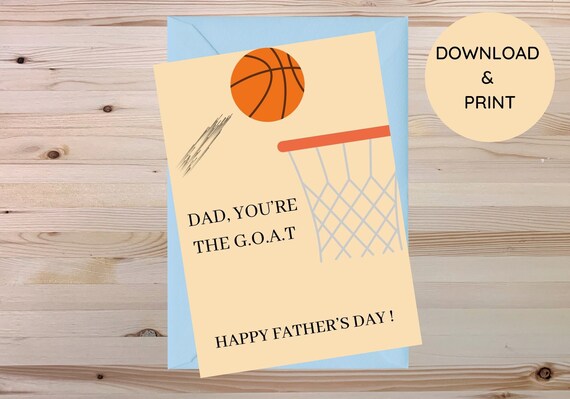 PRINTABLE Fathers Day Card Dad Youre the G.O.A.T Digital | Etsy