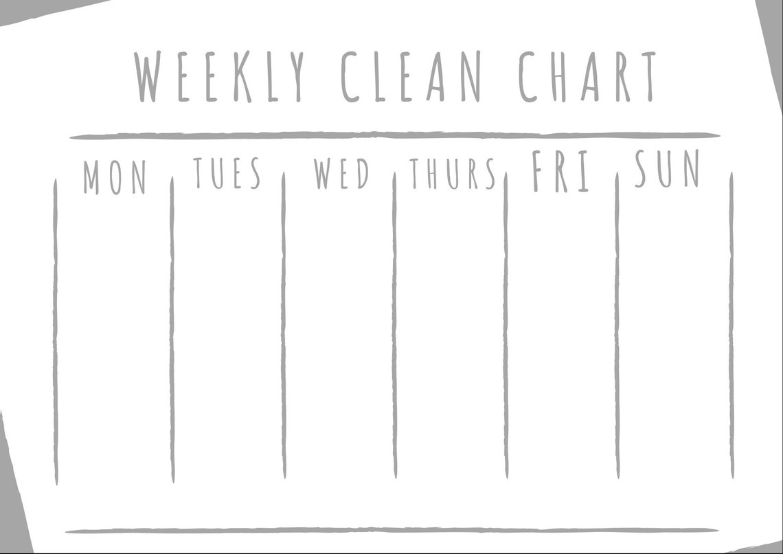 Weekly Cleaning Chart - Etsy