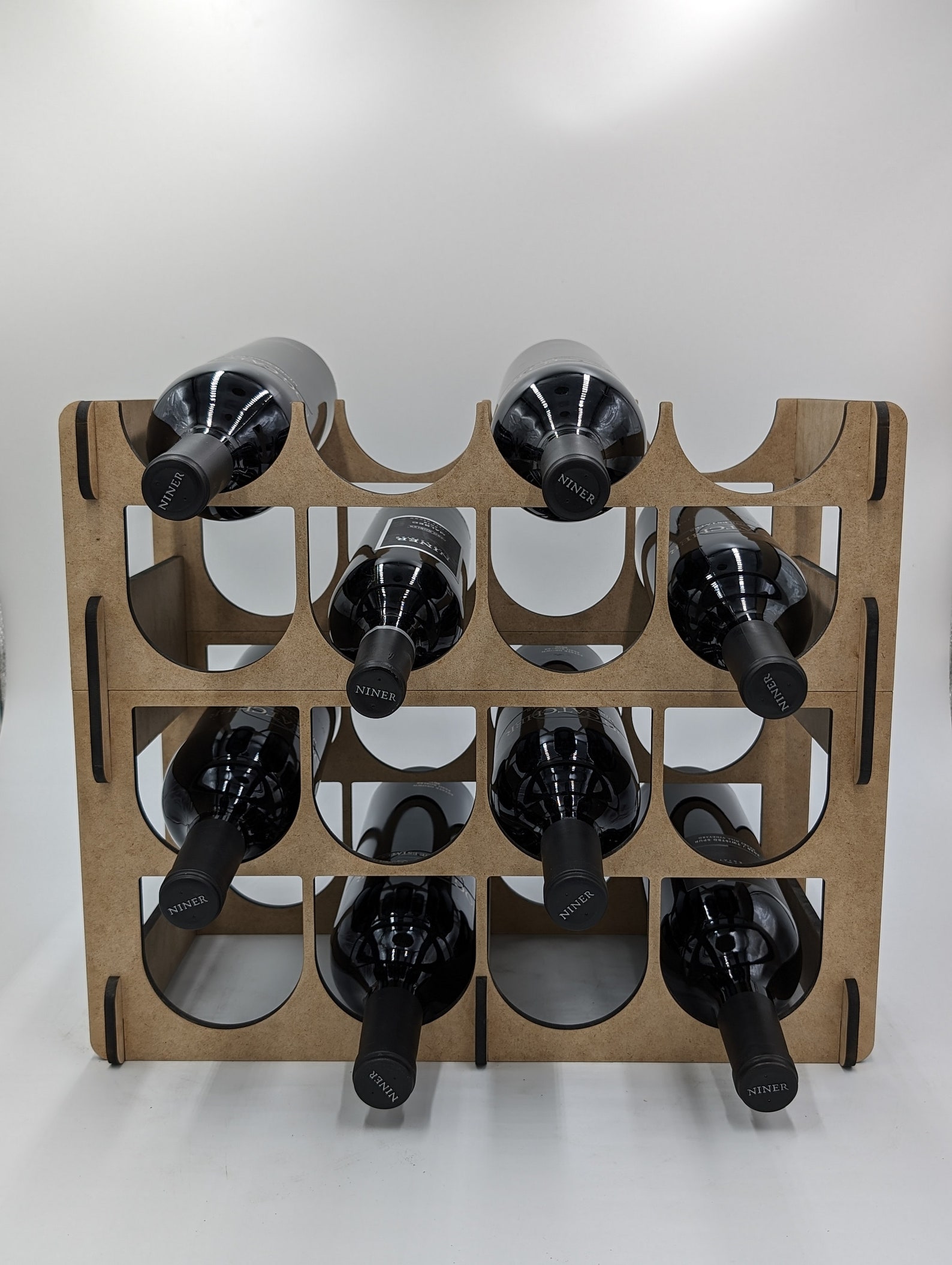 Crafted Wooden Wine Rack, Modern Aesthetic Wine Rack, Wine Storage ...