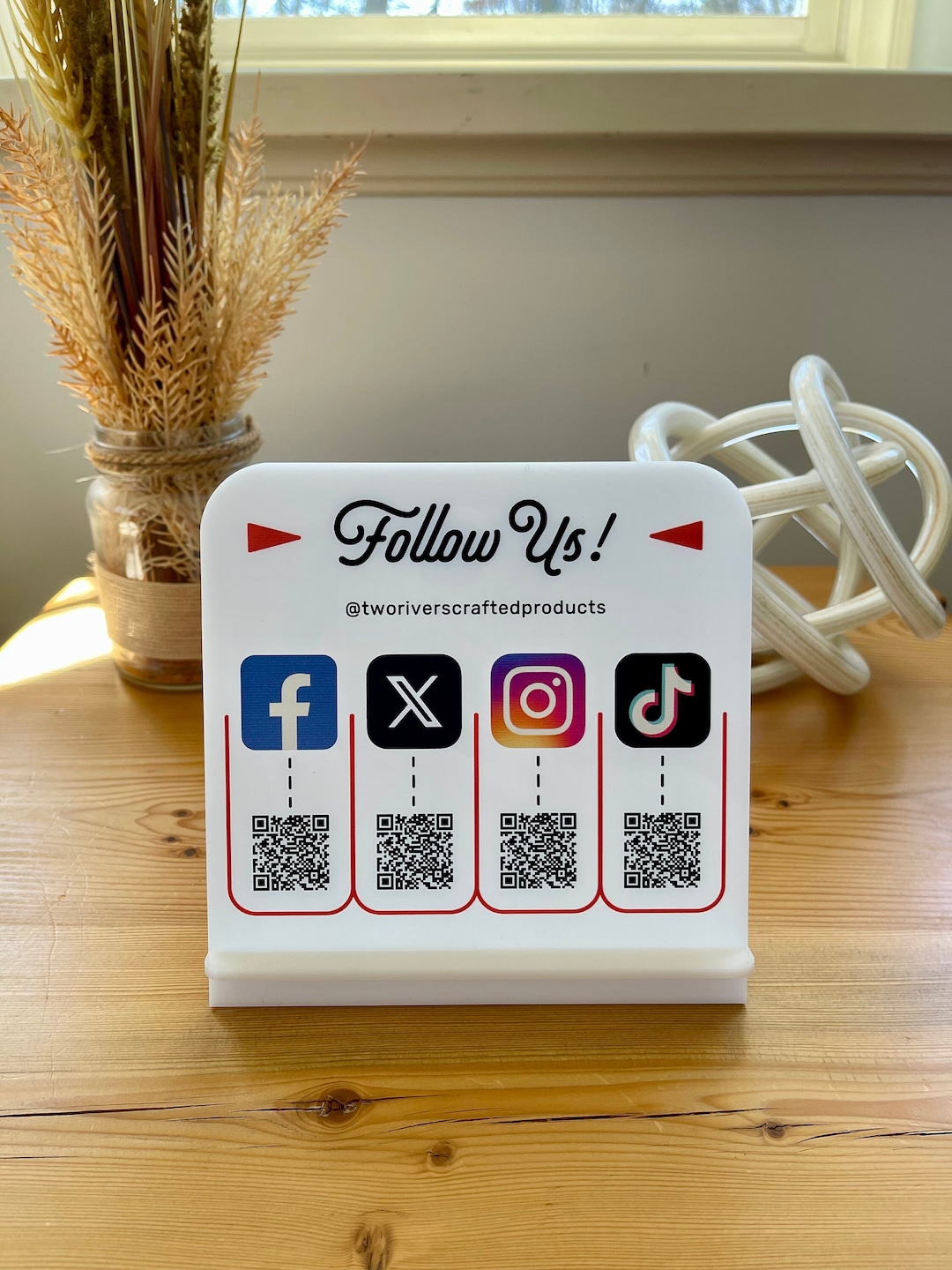QR Code Social Media Sign, Follow Social Media Us Sign, Instagram ...