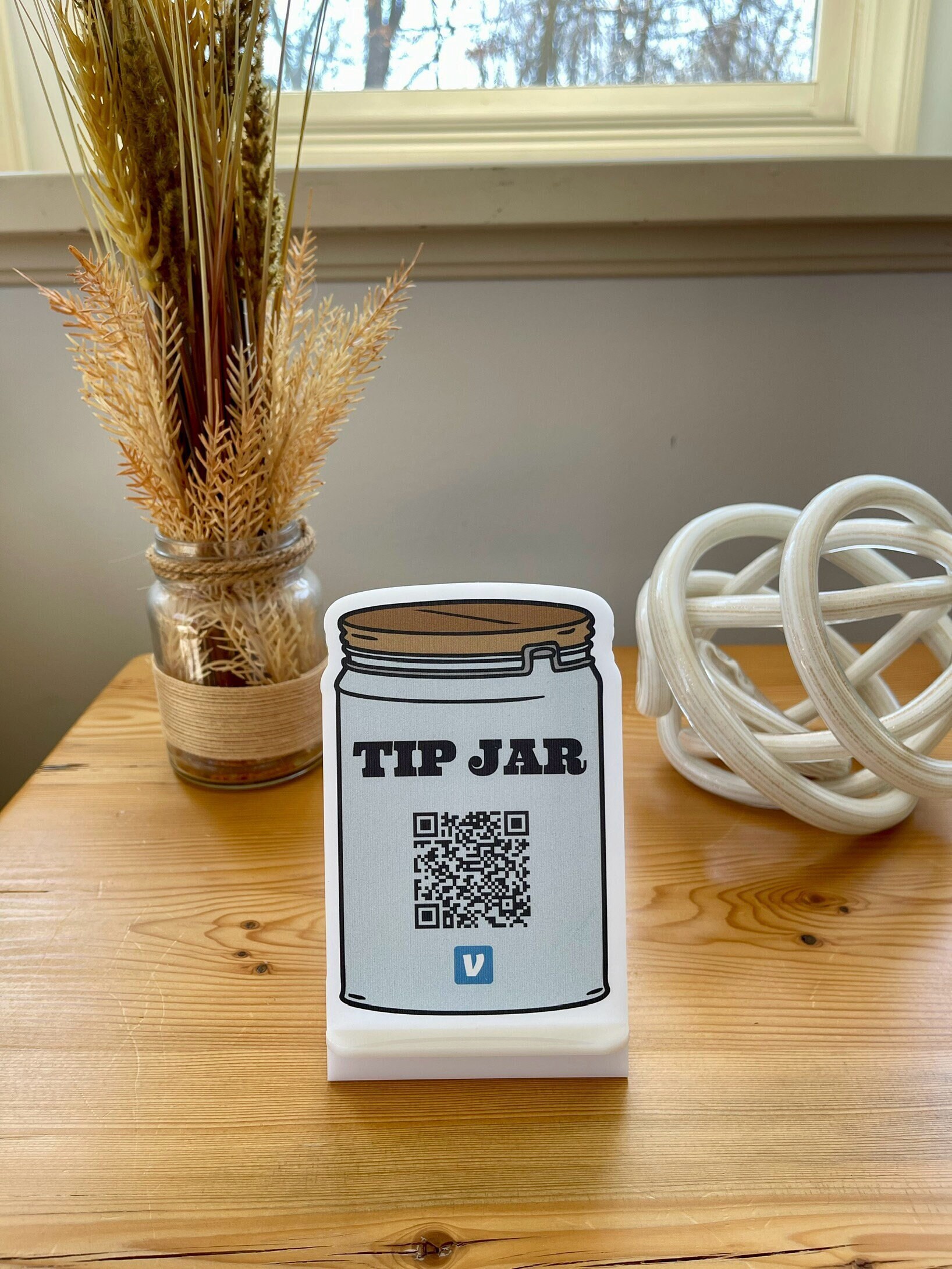 QR Code Tip Jar, Scannable QR Code Sign, Tip Payment Sign, Custom Acrylic Tip Sign, Cash App ...