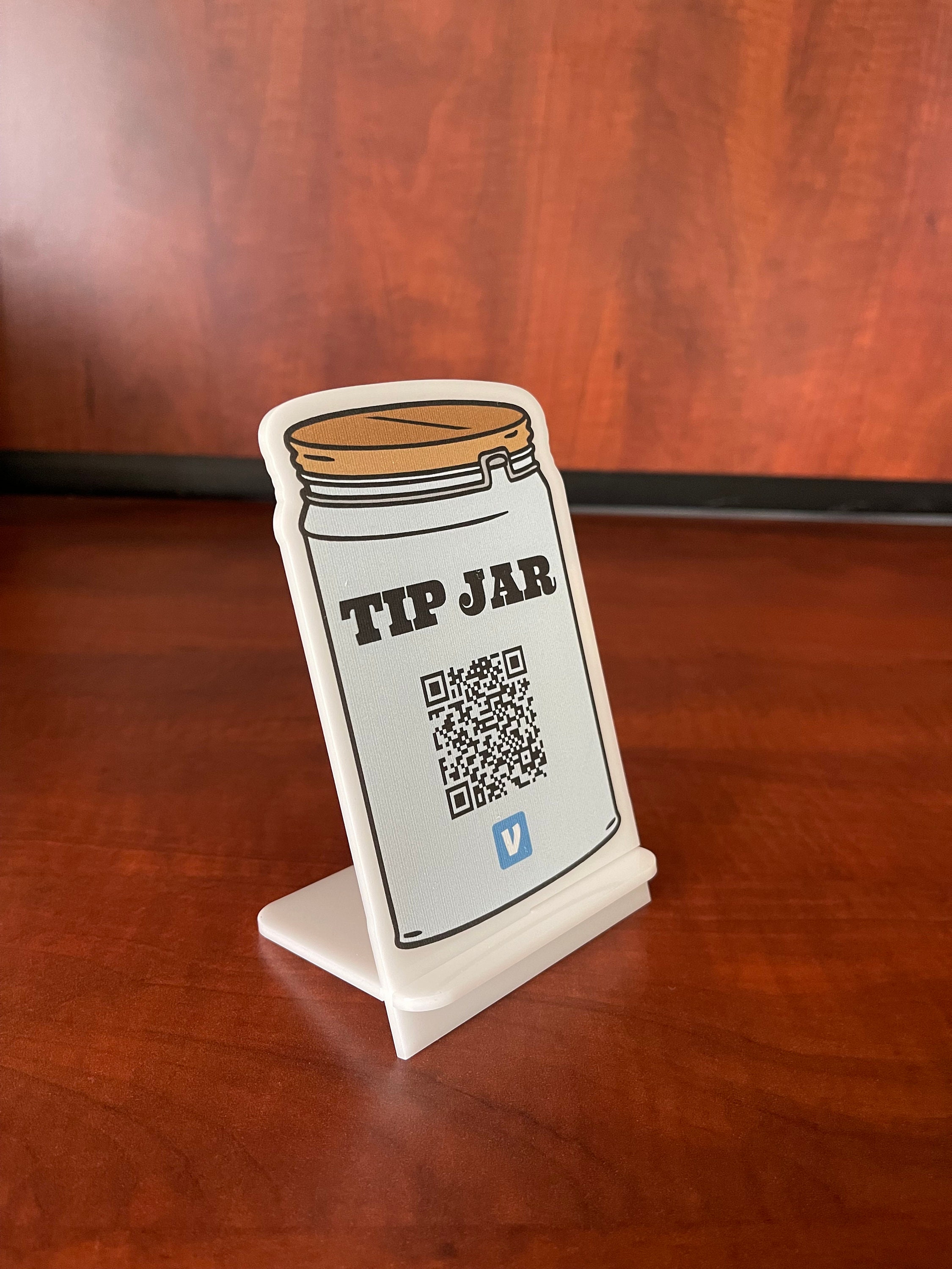 QR Code Tip Jar, Scannable QR Code Sign, Tip Payment Sign, Custom Acrylic Tip Sign, Cash App ...