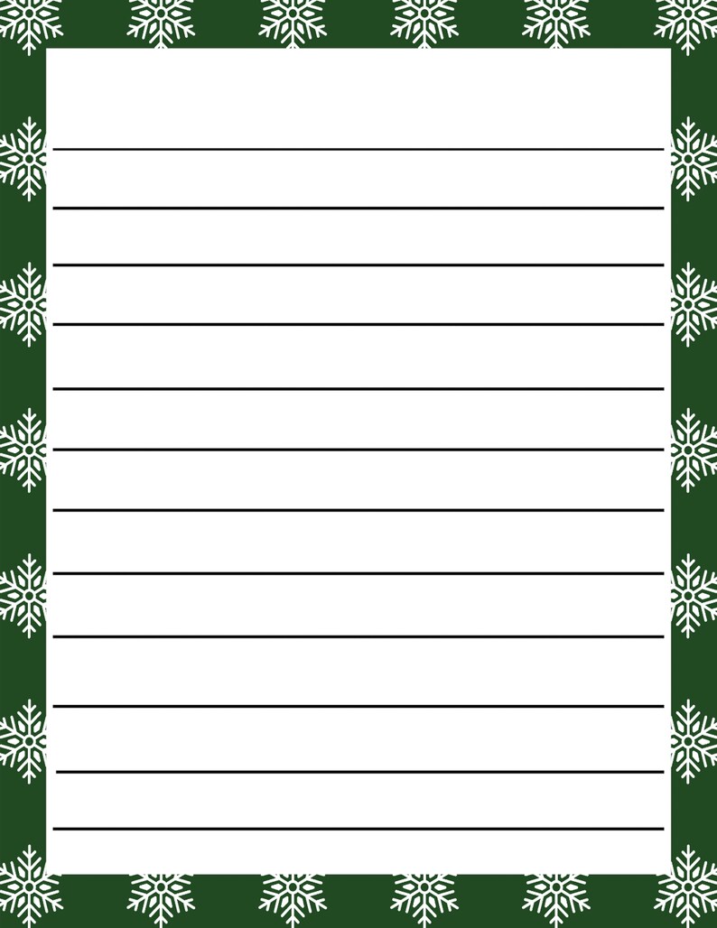 Printable Christmas Stationery - Colorful Red and Green Christmas ...