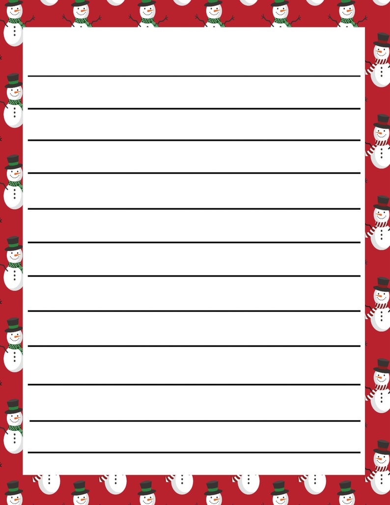 Printable Christmas Stationery - Colorful Red and Green Christmas ...