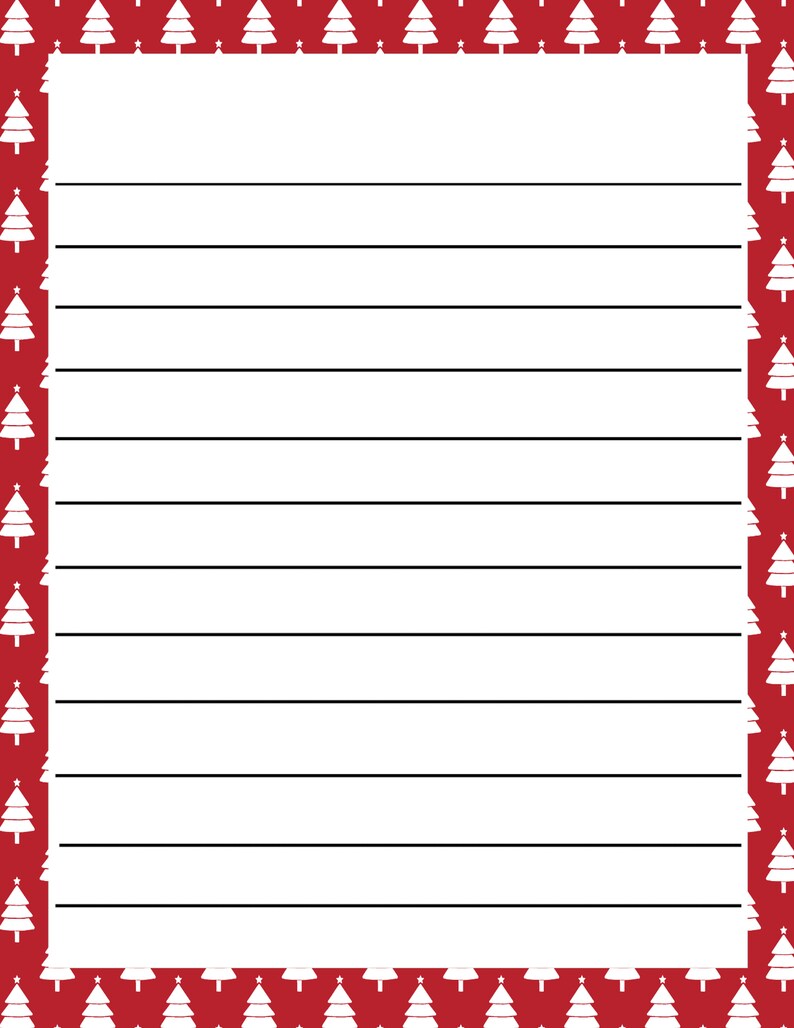 Printable Christmas Stationery - Colorful Red and Green Christmas ...