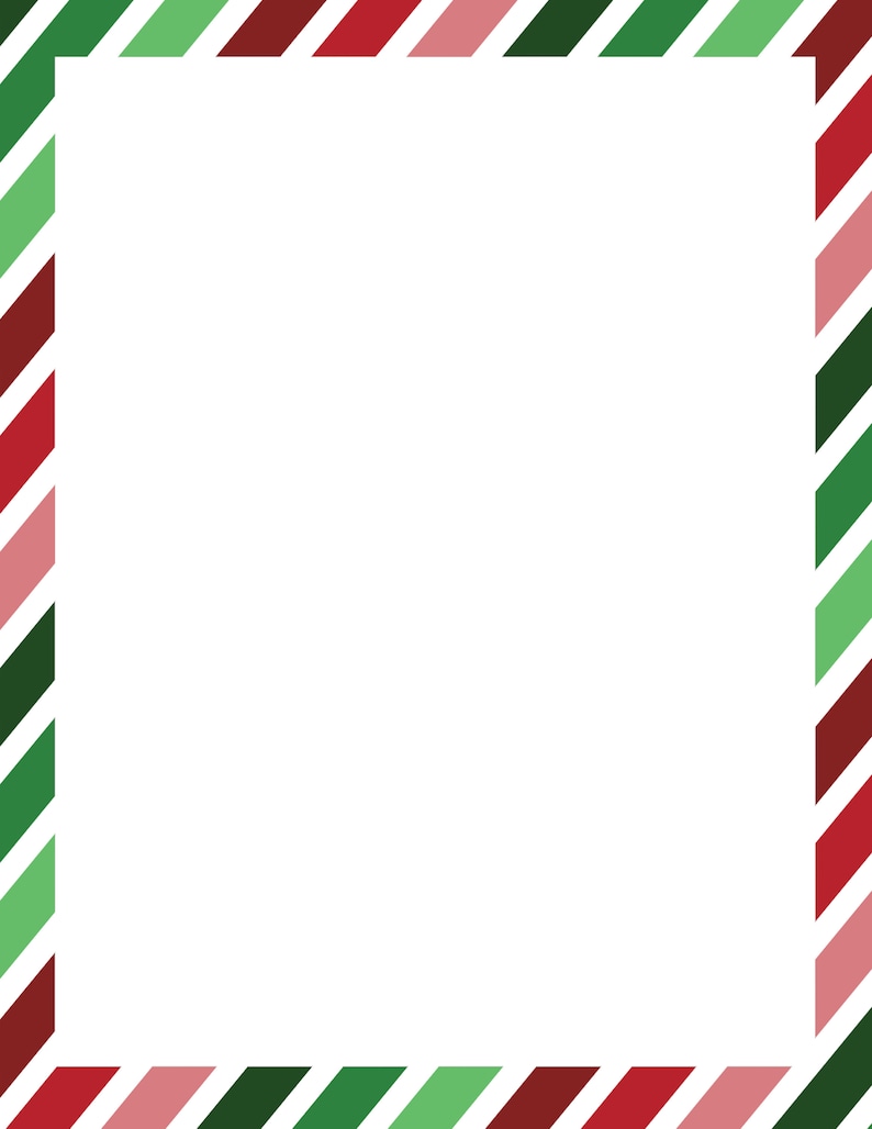 Printable Christmas Stationery - Colorful Red and Green Christmas ...