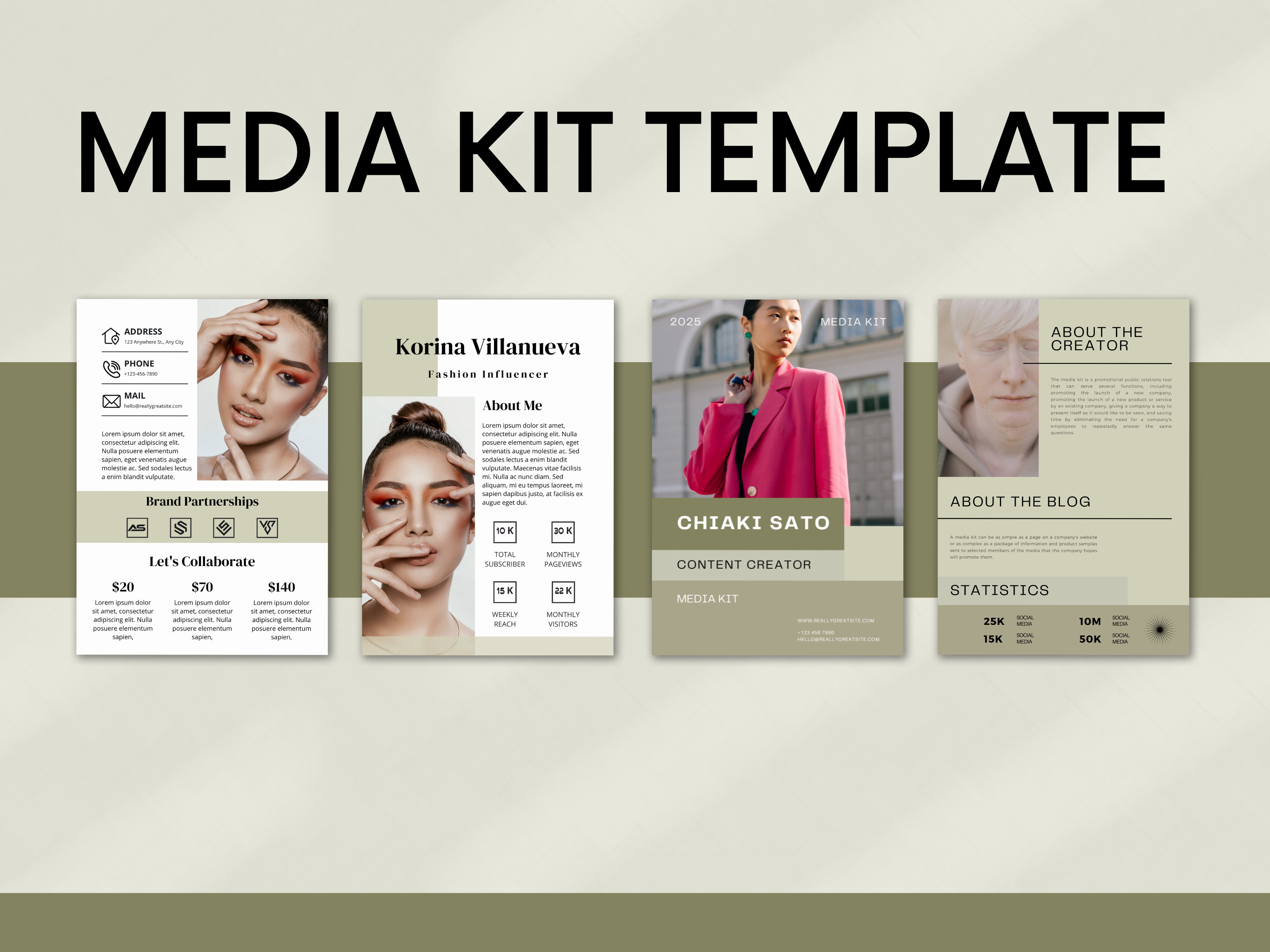 Social Media Kit ,influencer Media Kit Canva Template| Instagram ...