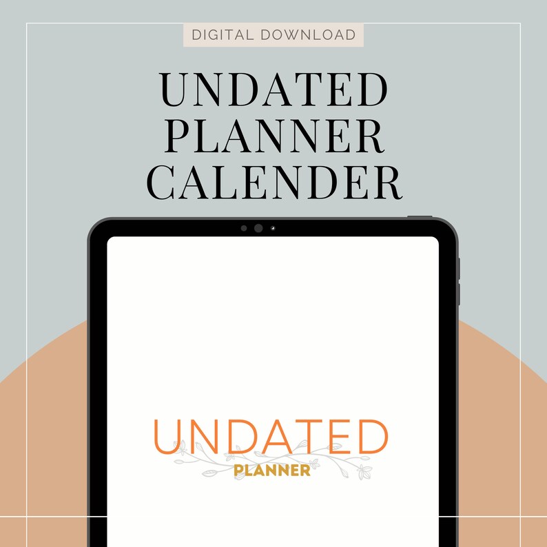 Undated Planner Calendar, Undated Weekly Planner, Undated Diary, Modern ...