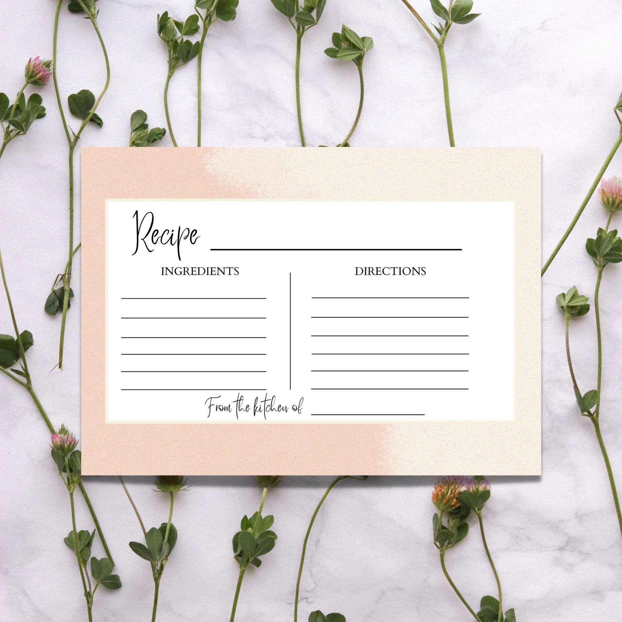 Recipe Card for the Bride-to-be, Printable Recipe Card, Downloadable ...