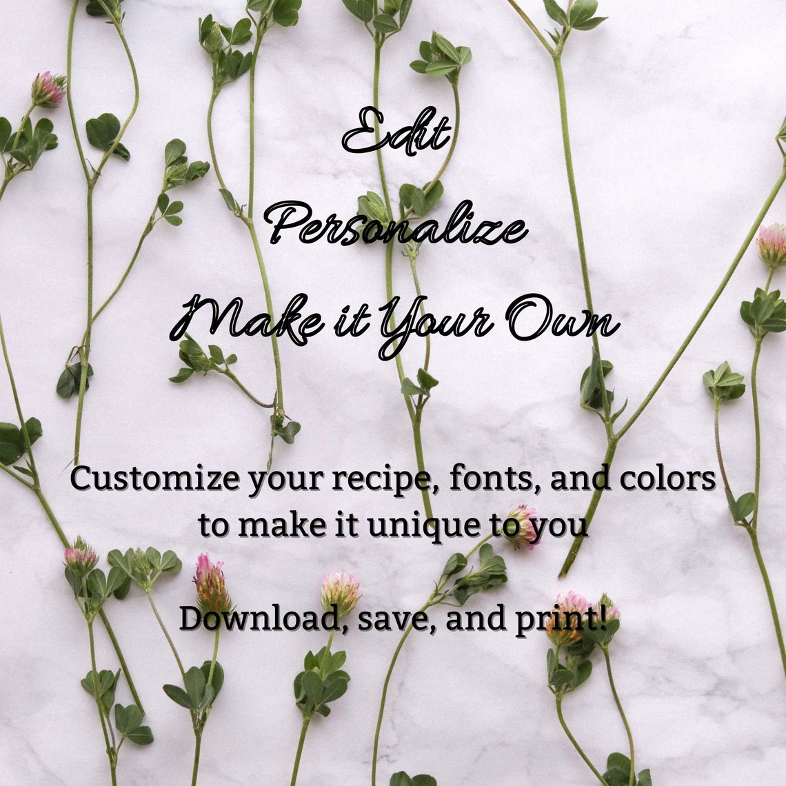 Recipe Card for the Bride-to-be, Printable Recipe Card, Downloadable ...