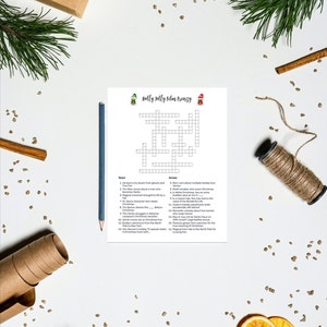 Christmas Movie Crossword Puzzle, Instant Printable PDF Download, Test ...