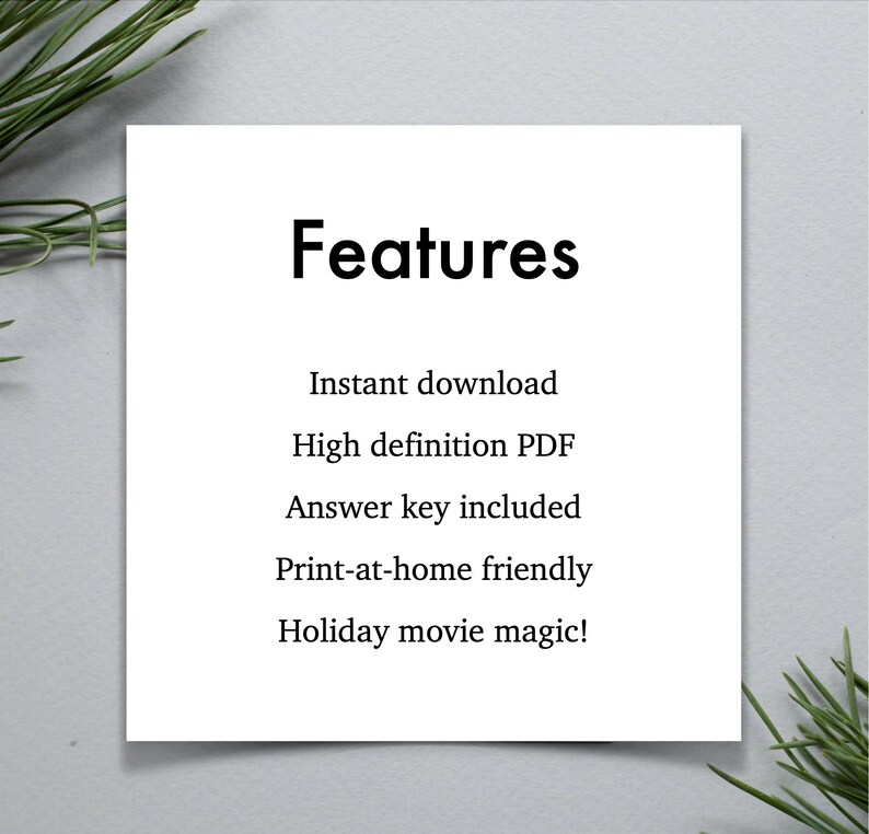 Christmas Movie Crossword Puzzle, Instant Printable PDF Download, Test ...