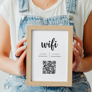 Custom Wifi Sign, Printable Guest Wifi QR Code, Personalized 5x7" PDF ...