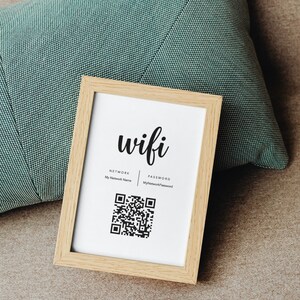 Custom Wifi Sign, Printable Guest Wifi QR Code, Personalized 5x7" PDF ...