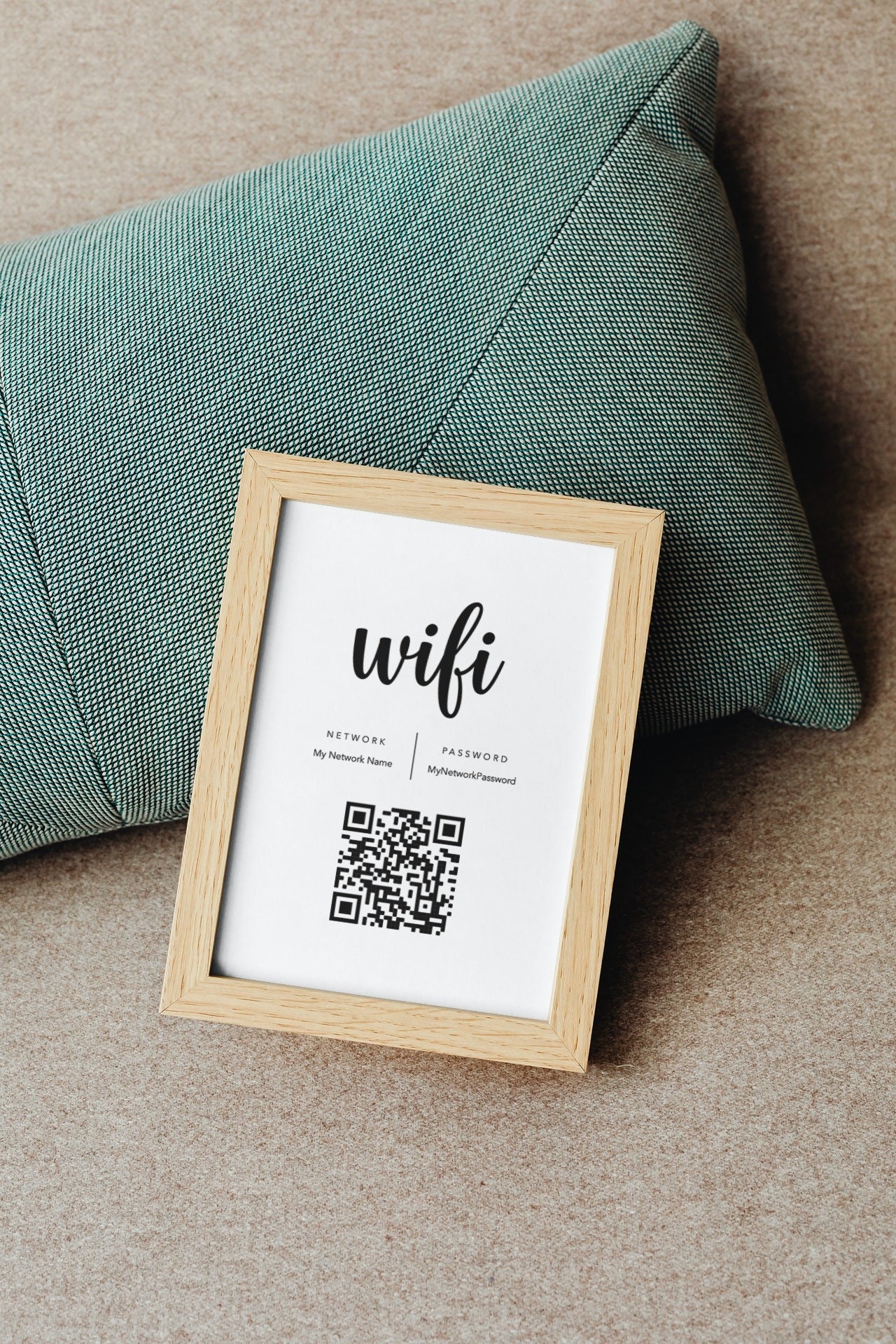 Custom Wifi Sign, Printable Guest Wifi QR Code, Personalized 5x7 PDF ...