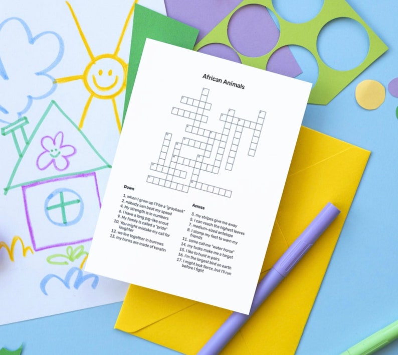 Custom Crossword Puzzle Worksheet, Classroom Game for Students 8.5x11 ...
