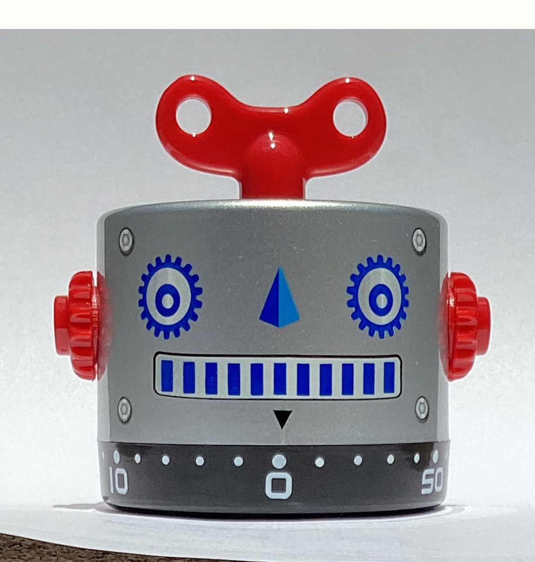 Robot Timer Retro Silver - Etsy