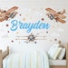 Customized Aircraft Name Wall Decal: Airplanes Nursery Decor, Stars ...
