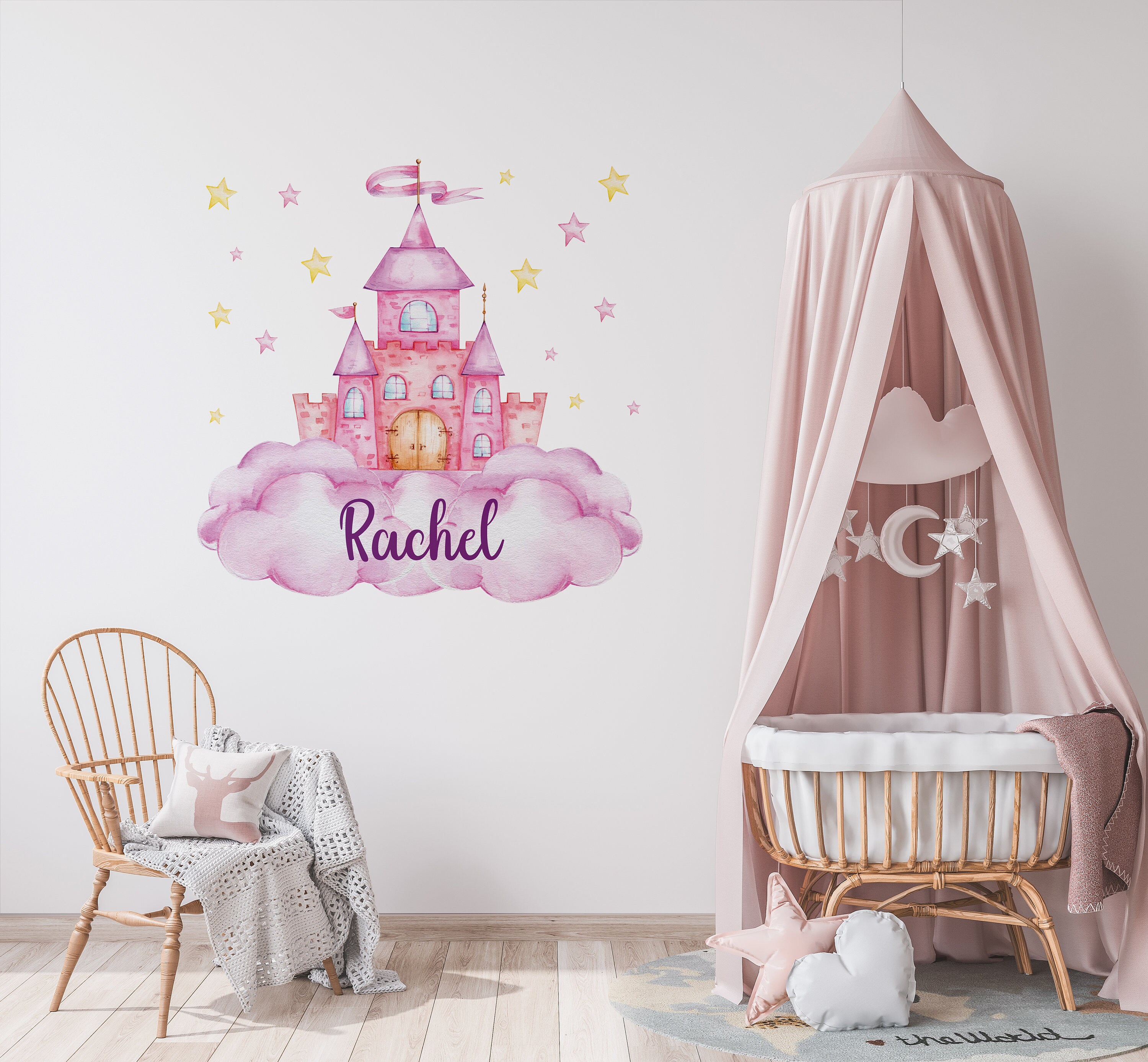 Personalized Name princesses Castle Wall Decal-castle Wall Decal-custom ...