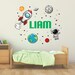 Customized Space Name Wall Decal Astronaut Nursery Decor, Galaxy Solar ...