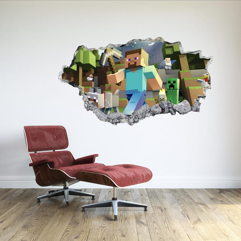 3D Wall Decal With Realistic Hole Effect- Perfect for Gamer's Room ...