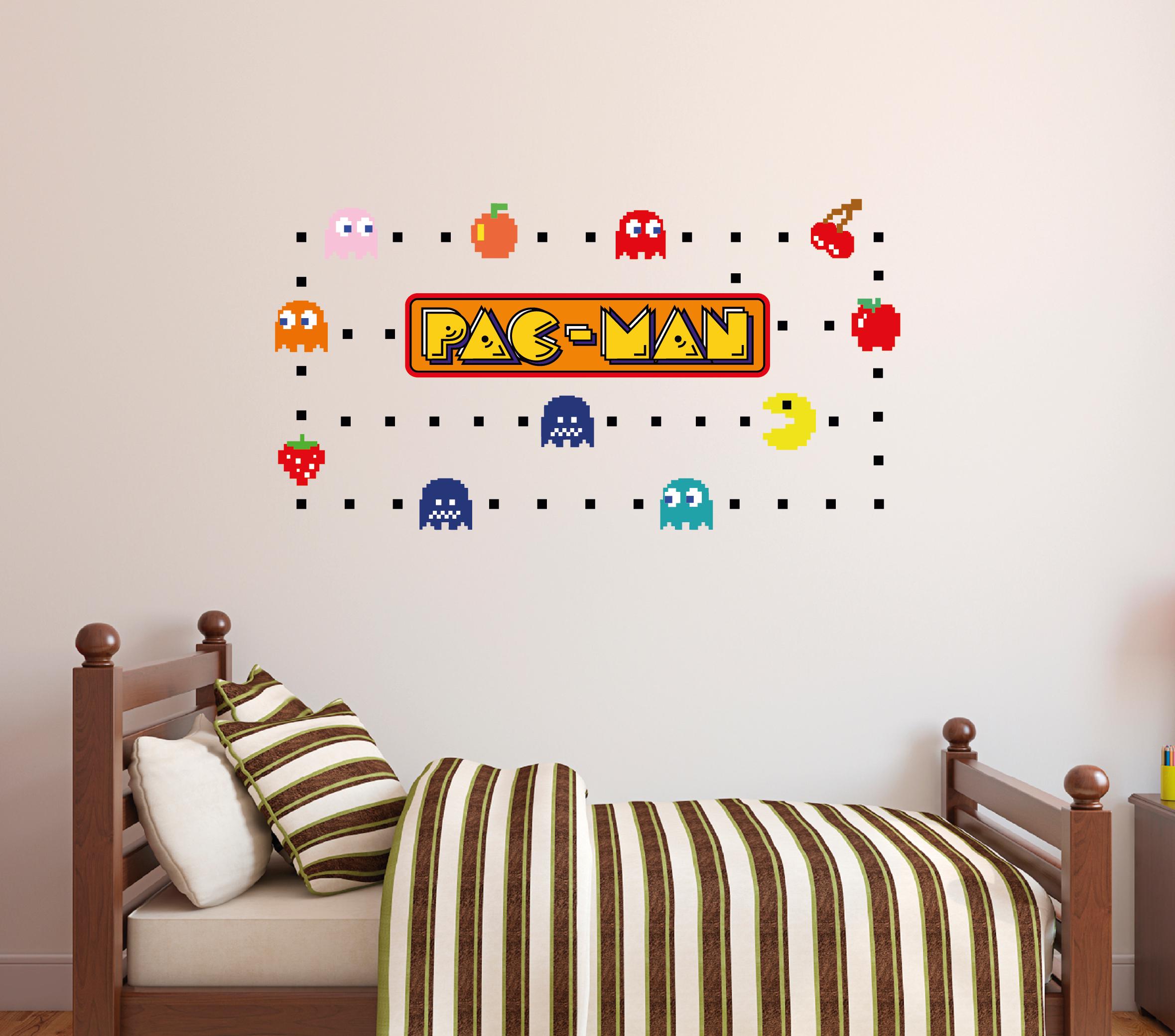 Pac-man Wall Decal – Retro Gaming Vinyl Sticker for Bedrooms, Playrooms ...