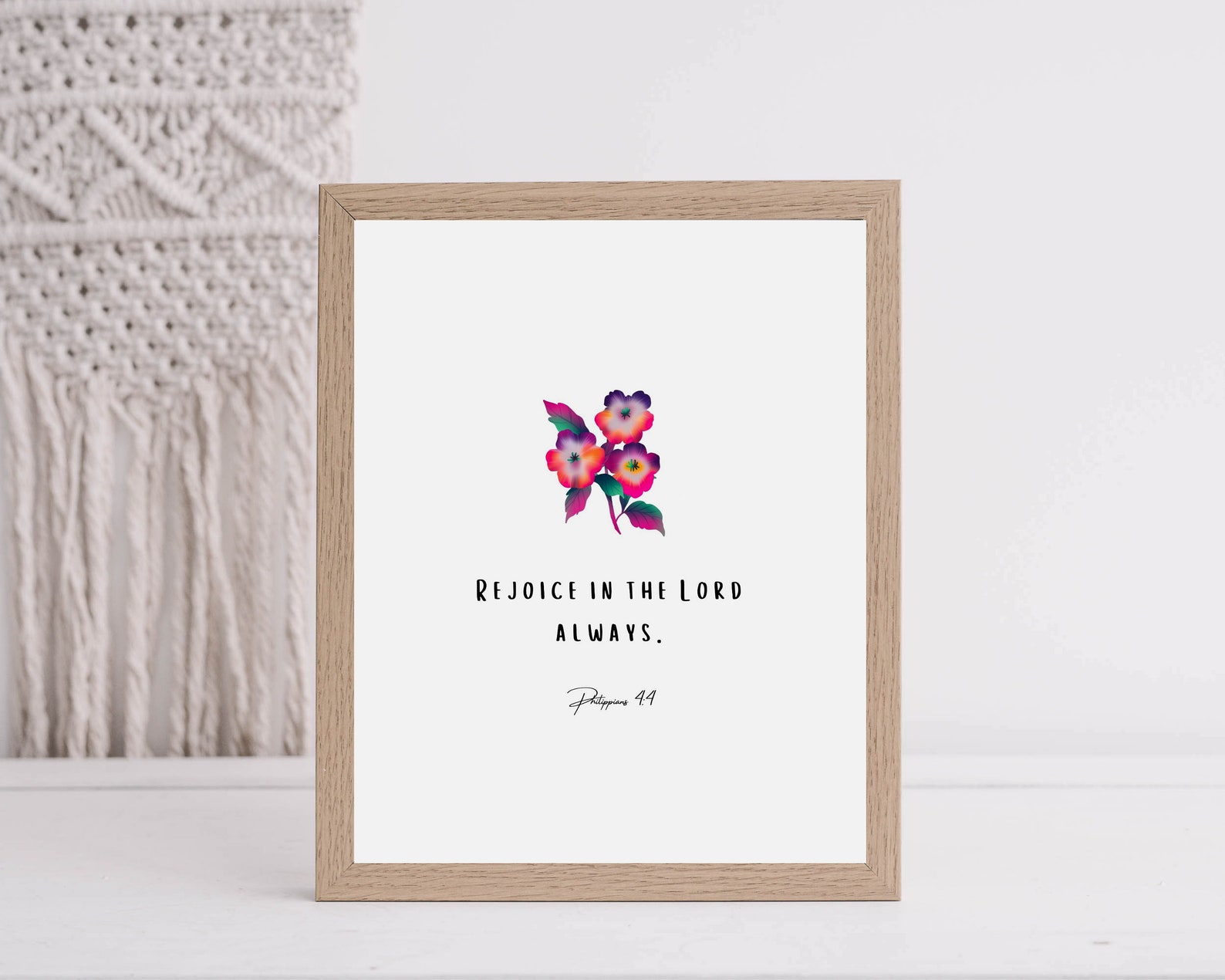 Philippians 4:4; Rejoice in the Lord Always; Bible Verse Printable ...