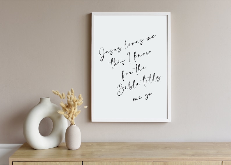 Jesus Loves Me Printable Instant Download, Nursery Decor, Kids Room ...