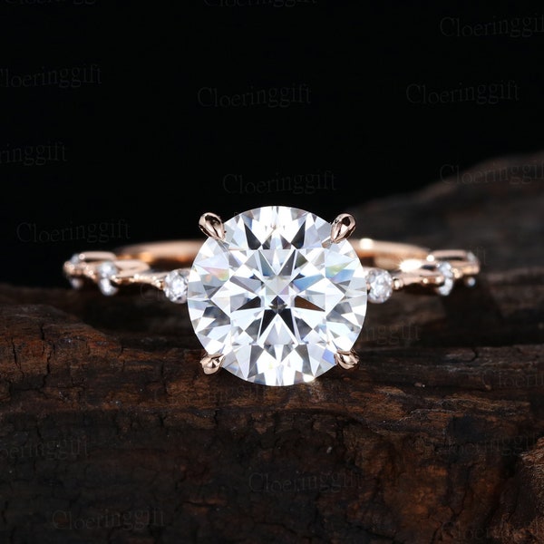 Hidden Halo Cubic Zirconia Engagement Ring - Etsy