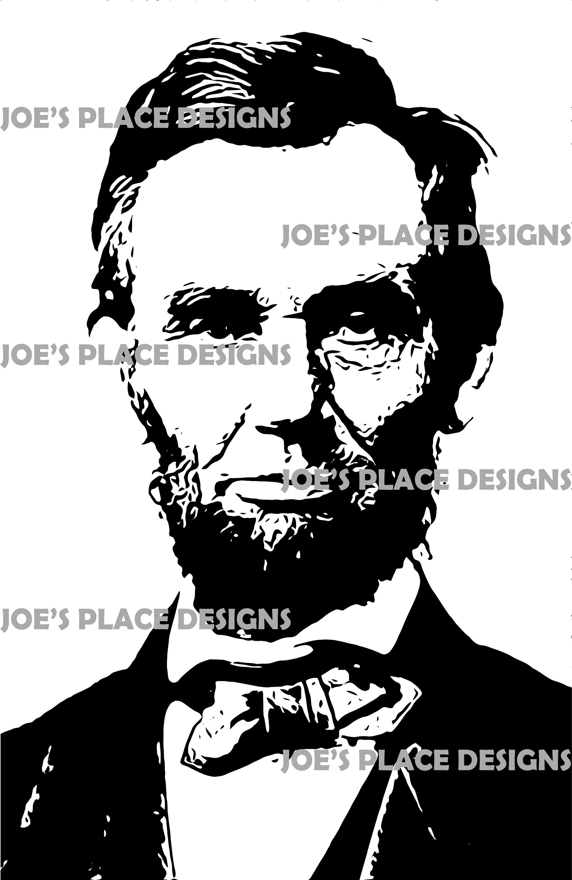 Abraham Lincoln Portrait Vector Files in B&W (EPS and SVG Formats) - Etsy