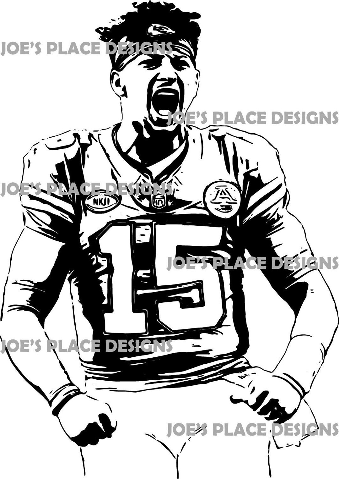 Patrick Mahomes Celebrating Vector Image Files (.svg, .pdf, .ai, & .eps ...