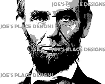 Abraham Lincoln Portrait Vector Files in B&W EPS and SVG - Etsy