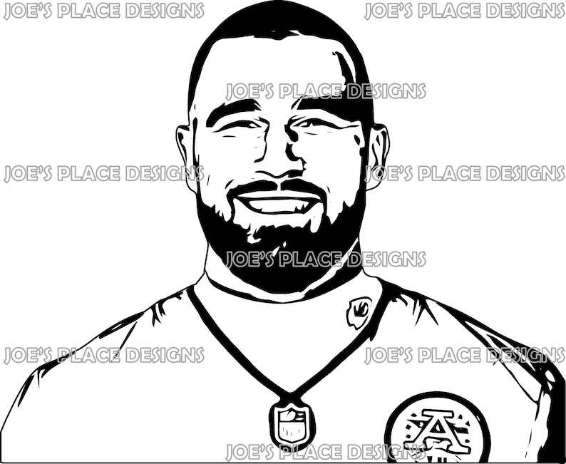 Travis Kelce Portrait Vector Image Files (.svg, .pdf, .ai, & .eps ...