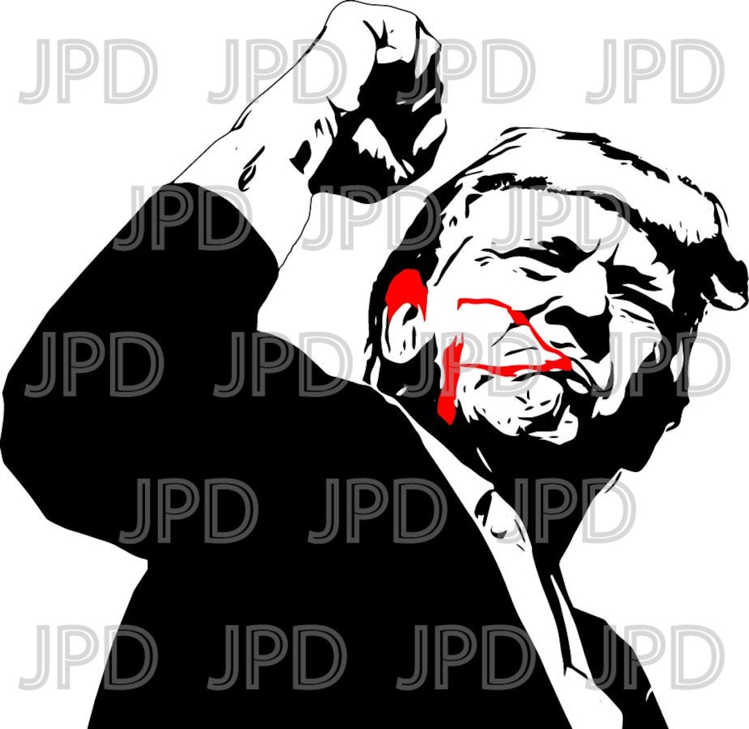 Trump Survies Raised Fist Vector Image Files (ai, Pdf, Eps, & Svg ...