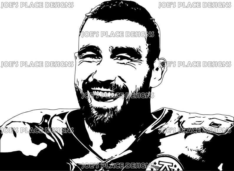 Travis Kelce Smiling Vector Image Files .svg, .pdf, .ai, & .eps Formats ...