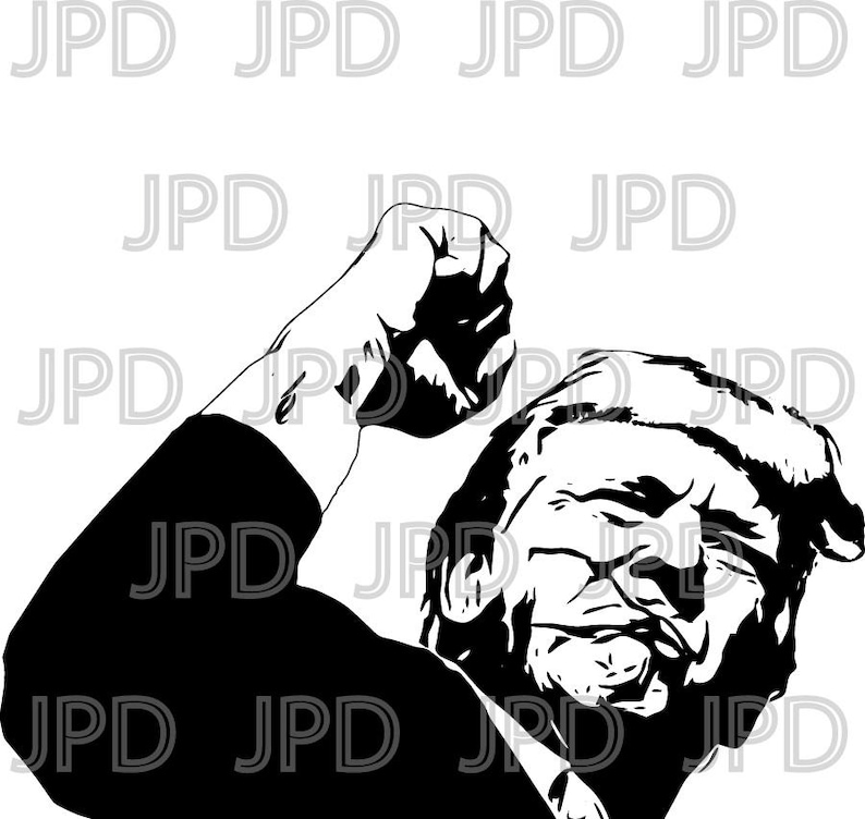 Trump Survies Raised Fist Vector Image Files (ai, Pdf, Eps, & Svg ...