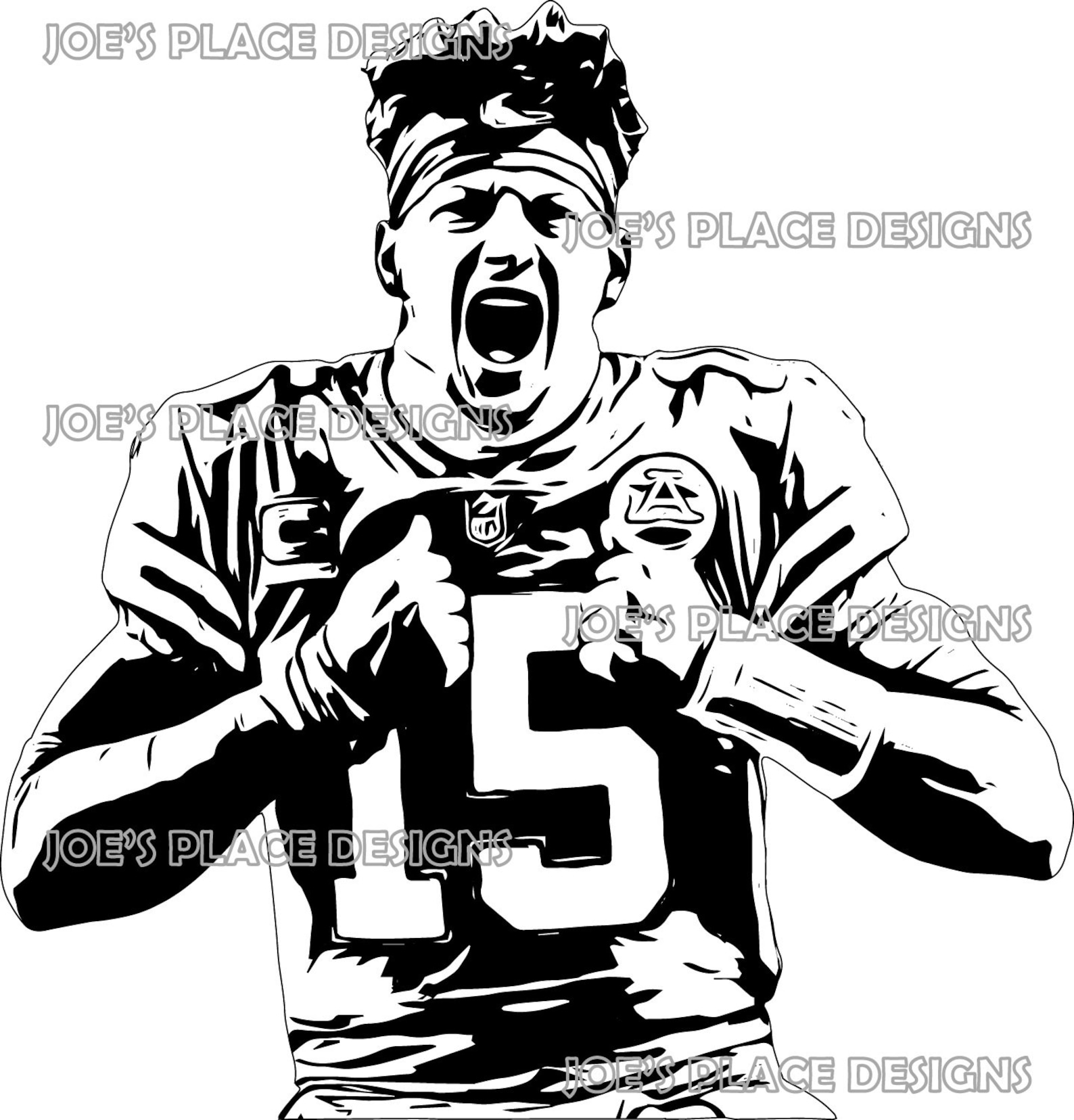 Patrick Mahomes Celebration Vector Image Files (.svg, .pdf, .ai, & .eps ...