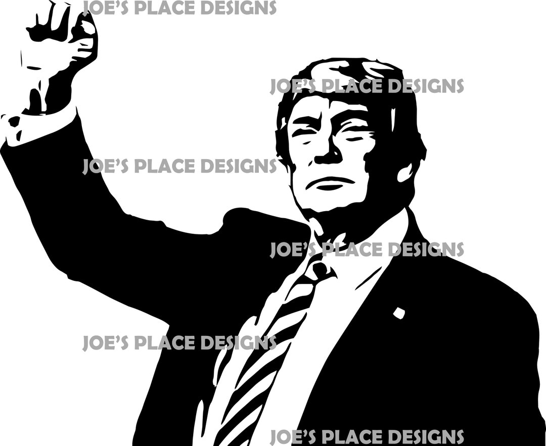 Trump With Raised Fist Vector Image Files (EPS and SVG Formats) - Etsy