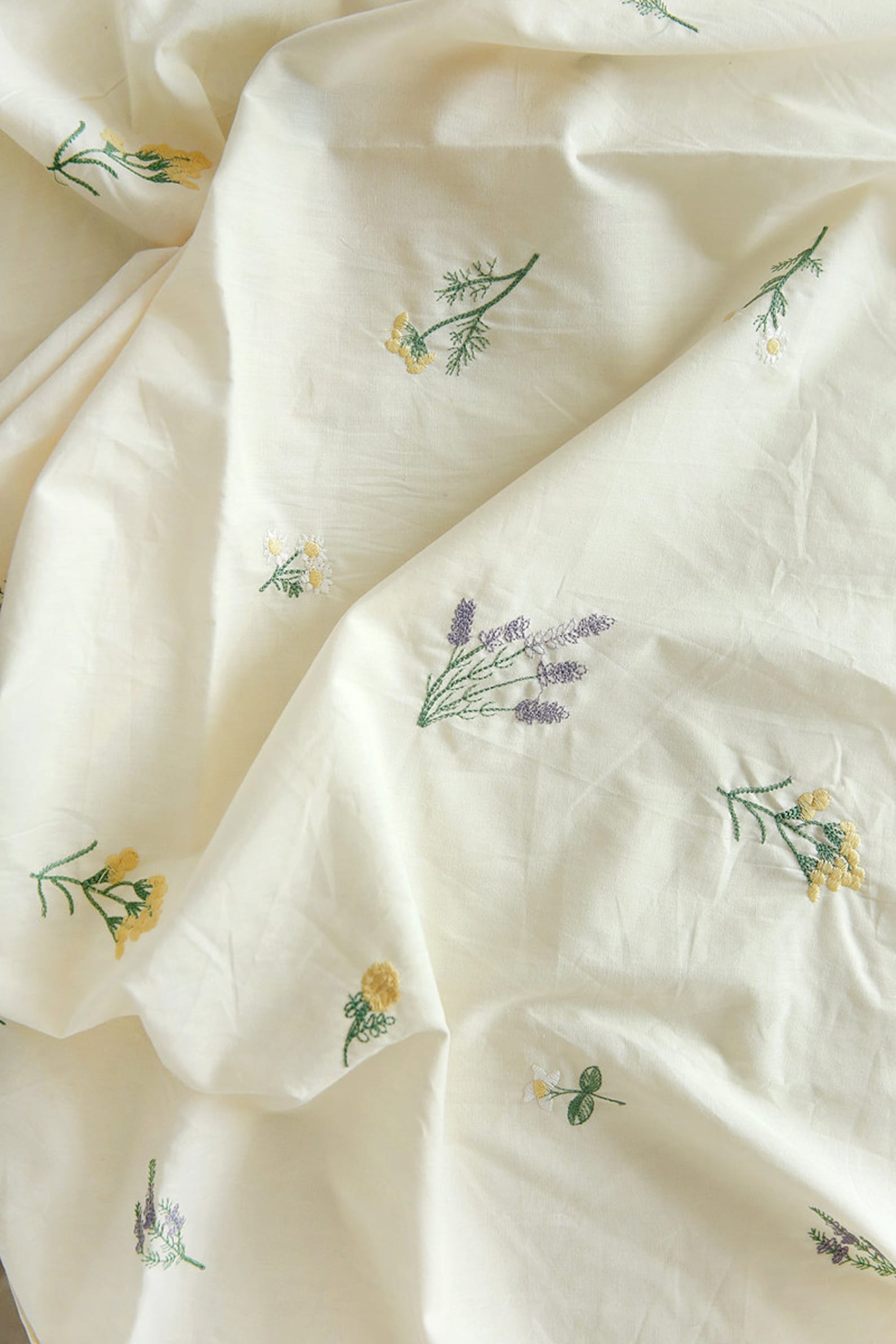 Floral Cotton Fabric,embroidered Fabric,flower Fabric,cotton Fabric ...