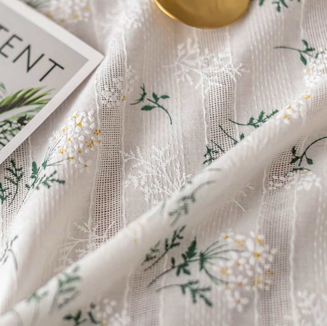 Floral Embroidered Cotton Fabriclace Fabricdesigner - Etsy